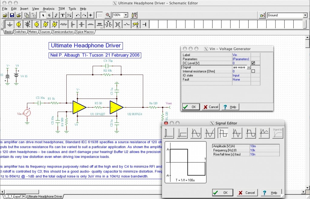 MacOSXでTINA-TIを動かす（回路図編） | temray
